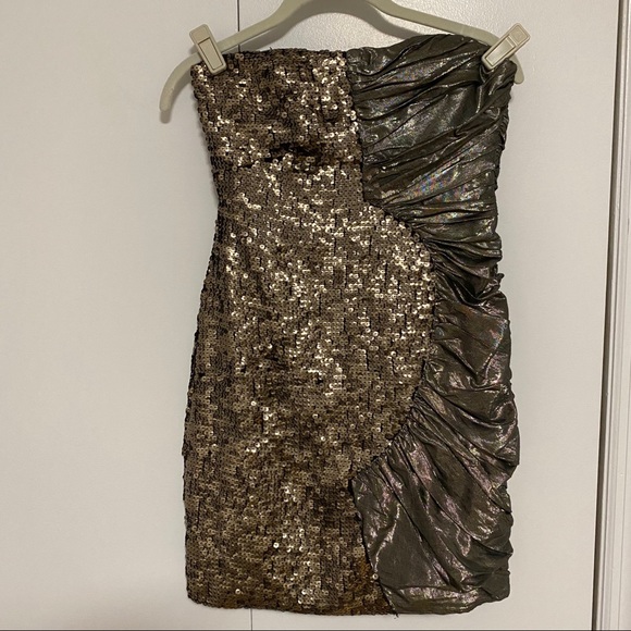 LaRok | Dresses | Promhomecoming Dress Larok Luxe Sequin Gold Small ...